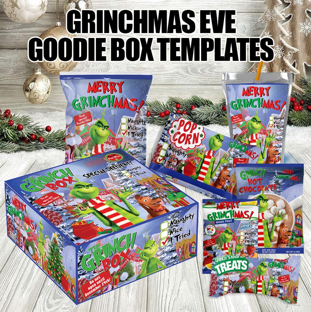 2023 Grinchmas Eve Goodie Box Templates Digital Files Only - Etsy UK