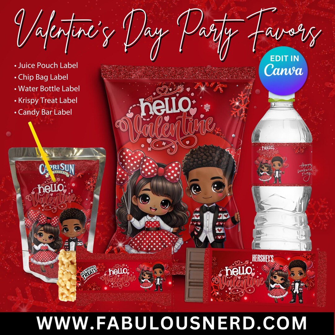 Cute Kid's Valentine's Day Party Favor Bundle, Printable Party Bundle ...