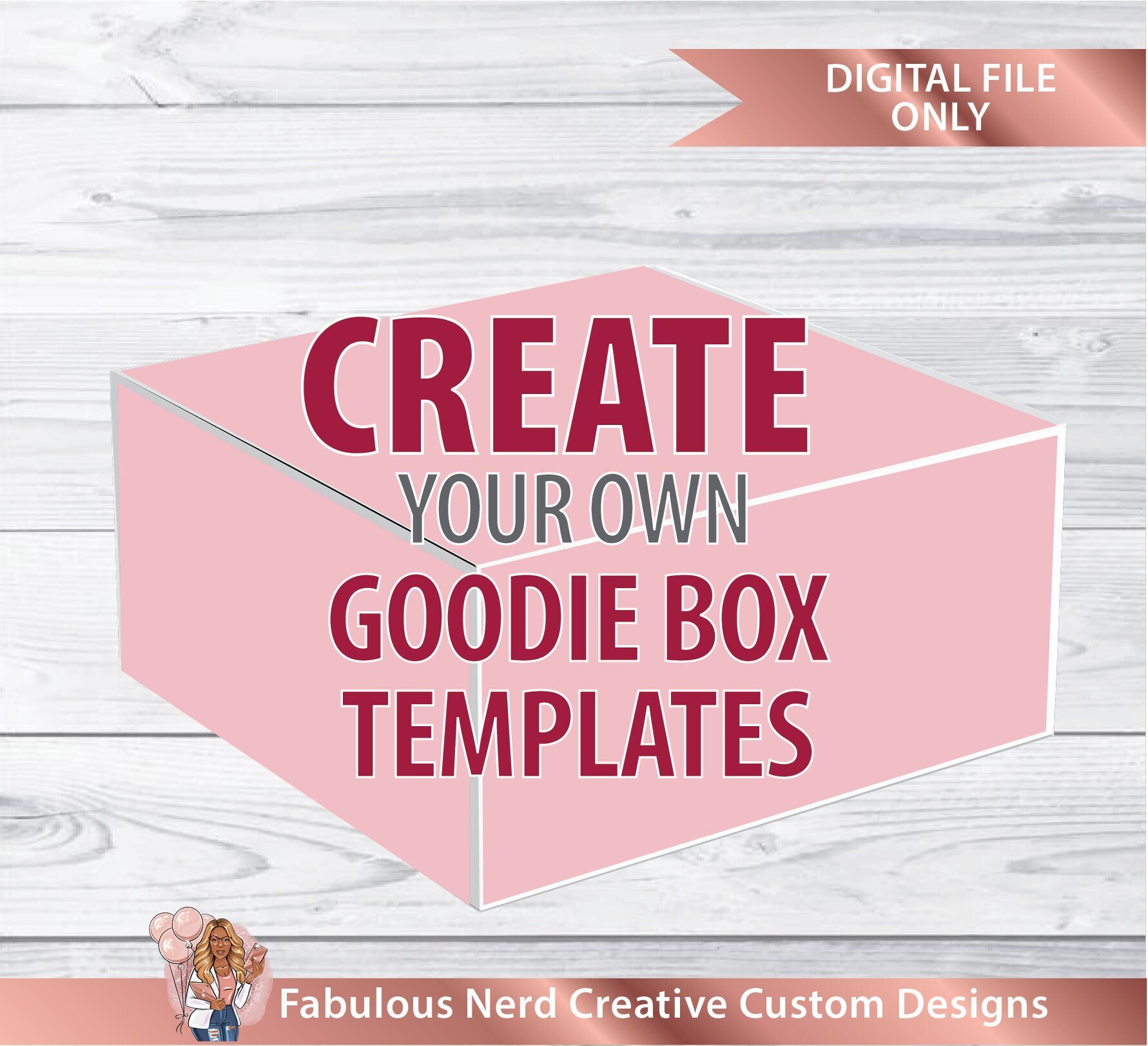 Custom Design Goodie Box Templates - Digital Files Only - Etsy