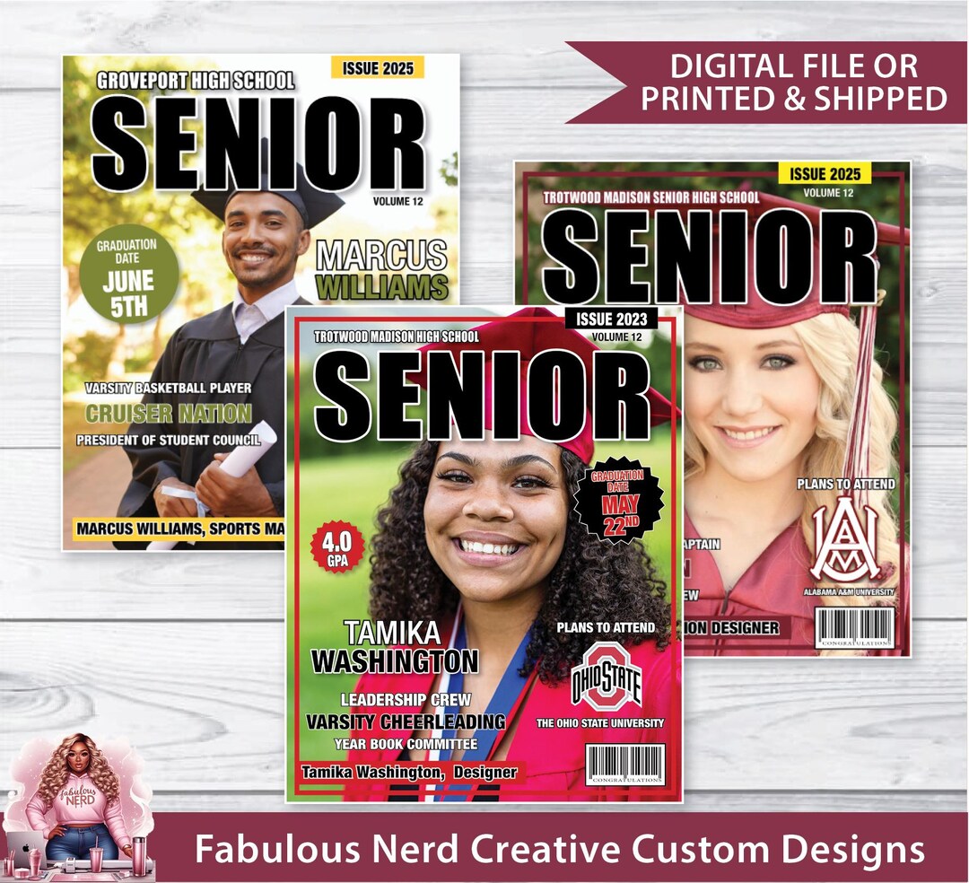 Graduation Senior Magazine Cover-customizable Announcement - Etsy