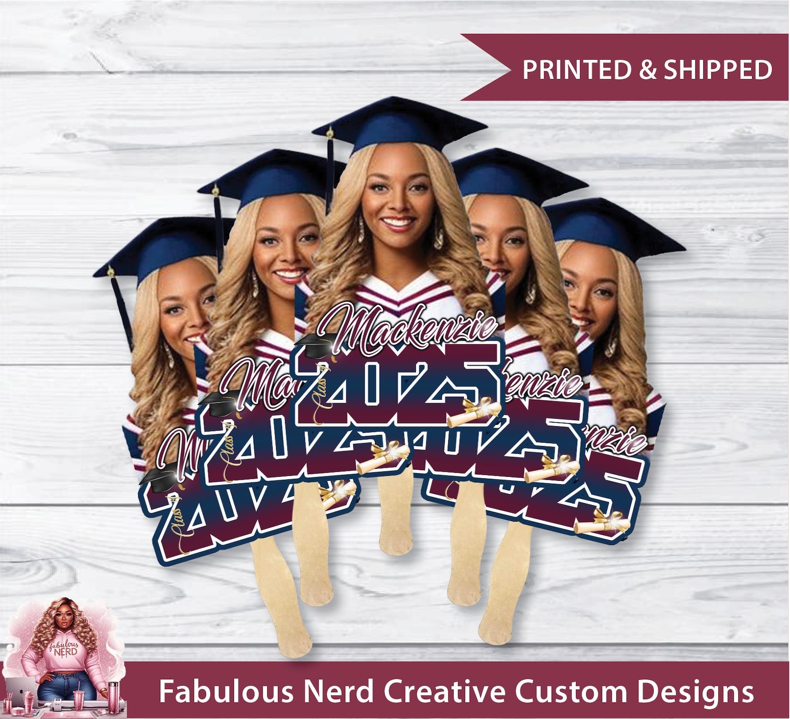 Custom Graduation Face Photo Fans - Personalized Hand Fan - Graduation ...