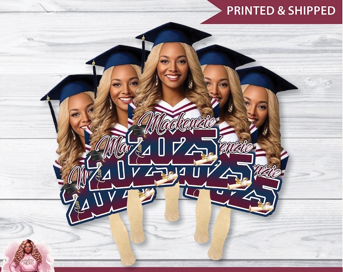 Custom Graduation Face Photo Fans - Personalized Hand Fan - Graduation ...