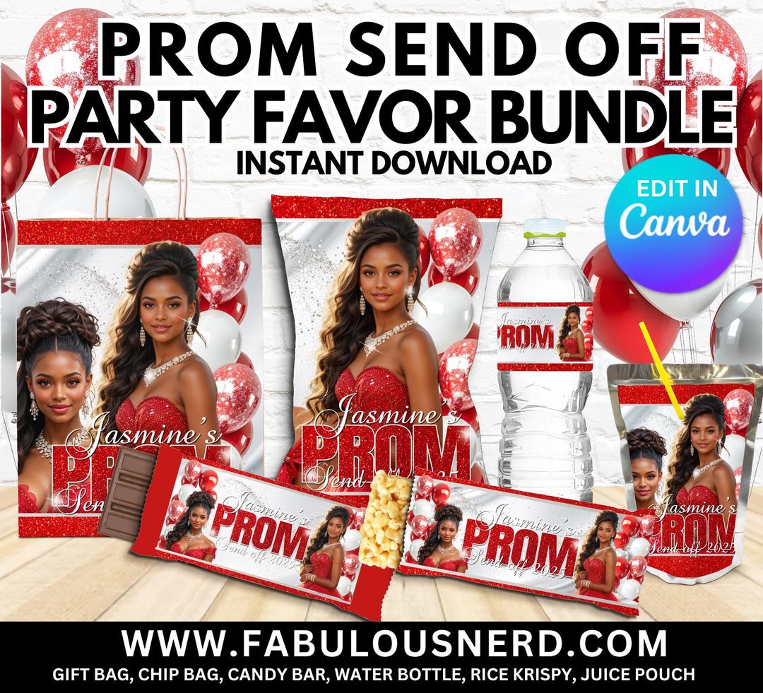 Prom Send off Party Favor Bundle, Printable Party Bundle, Custom Party ...