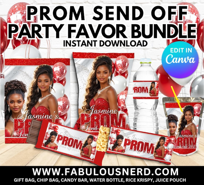 Prom Send off Party Favor Bundle, Editable Labels (digital Download) - Etsy