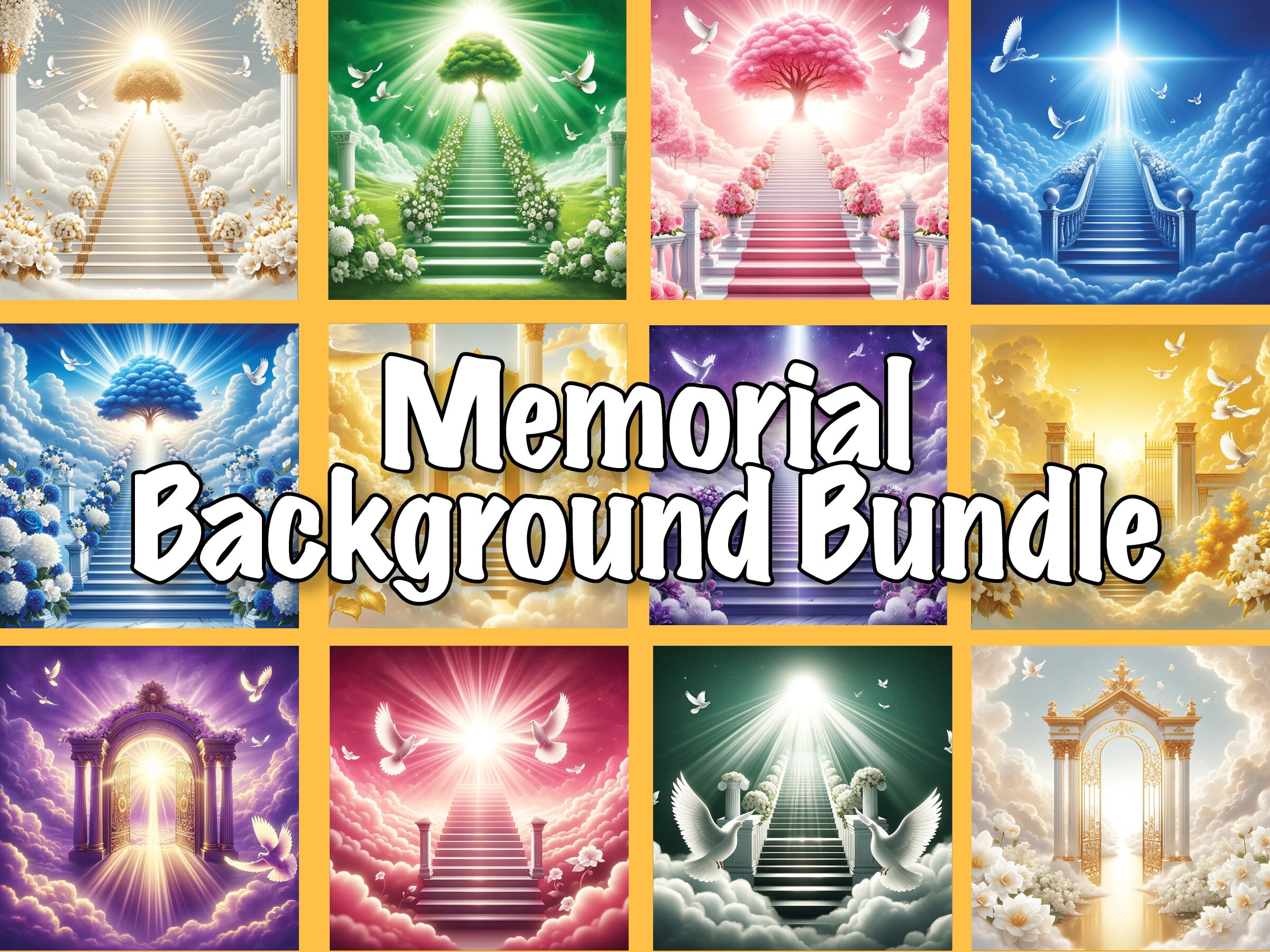 Heavenly Memorial Backgrounds - Etsy