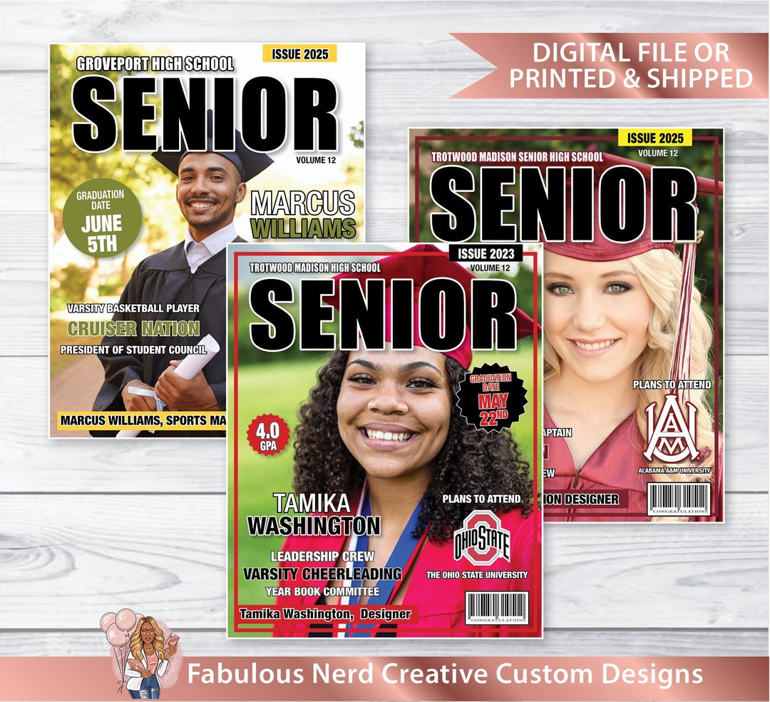 Graduation Senior Magazine Cover-customizable Announcement - Etsy