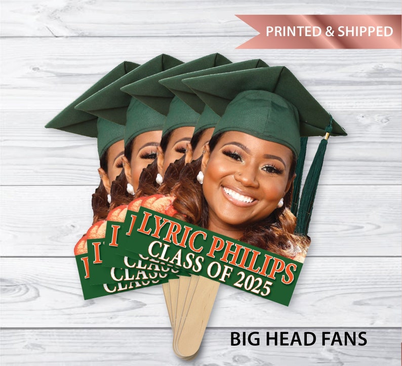 Custom Graduation Big Head Photo Fans Personalized Hand Fan - Etsy