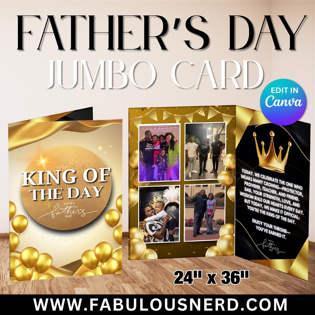 King of the Day - Father's Day Jumbo Card - Digital File Only - Etsy
