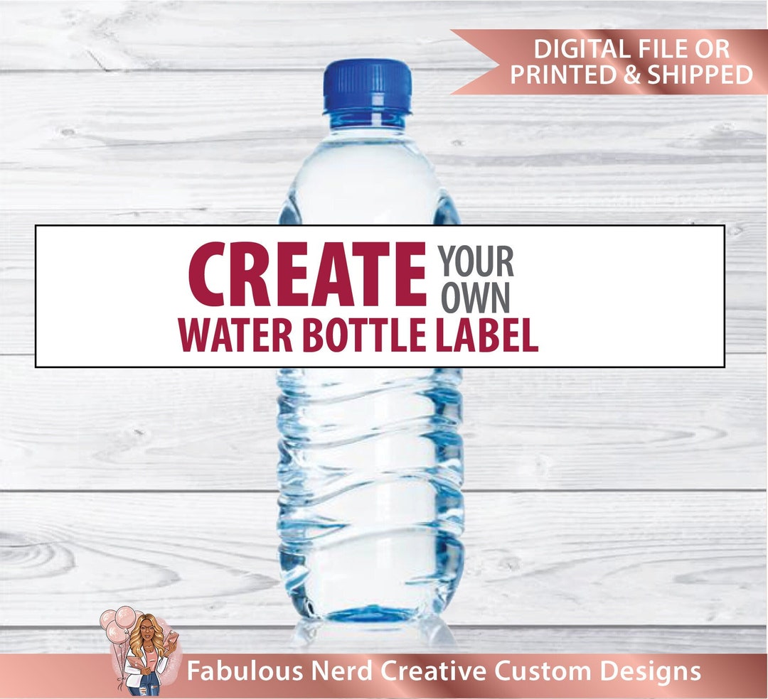 Custom Designed Water Bottle Label-party Favor-printed & Shipped - Etsy