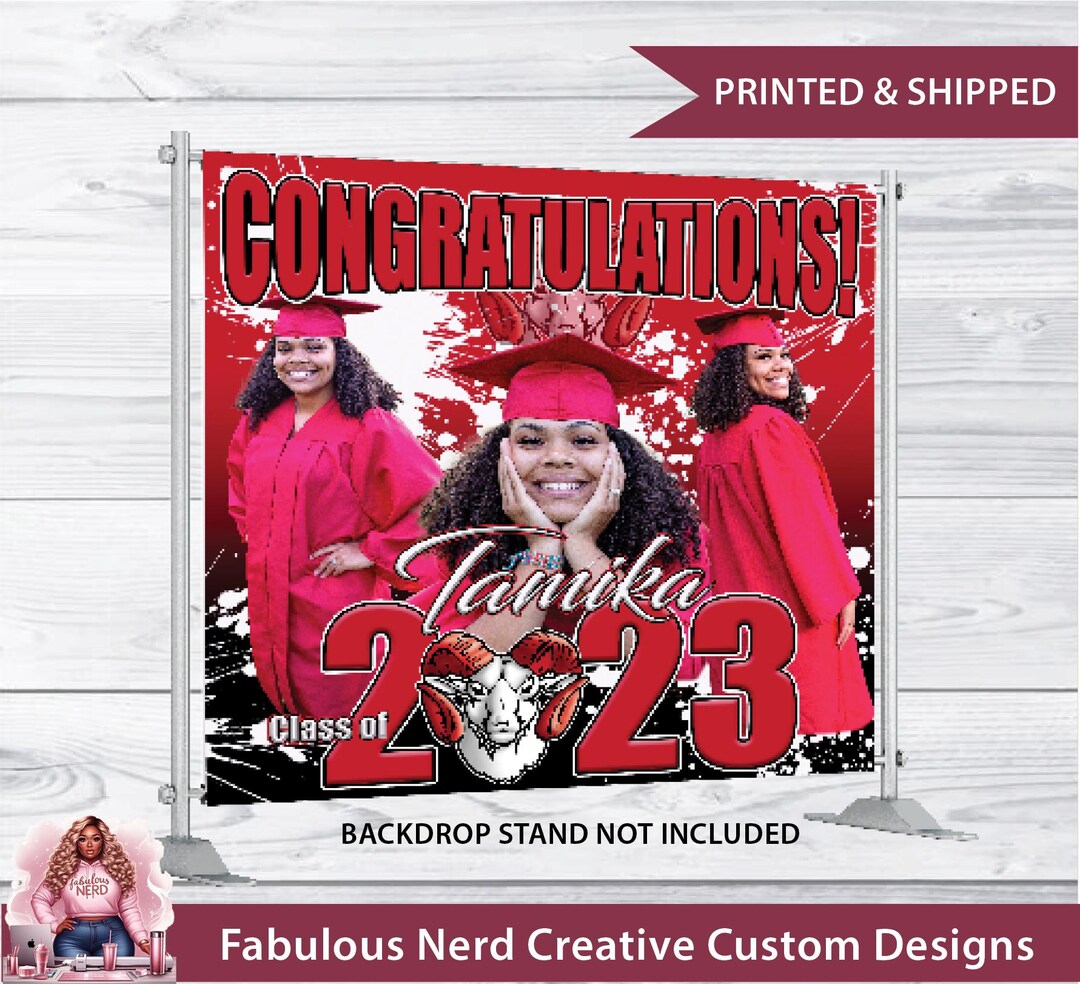 Custom Graduation Party Backdrop (STAND NOT INCLUDED) - Etsy