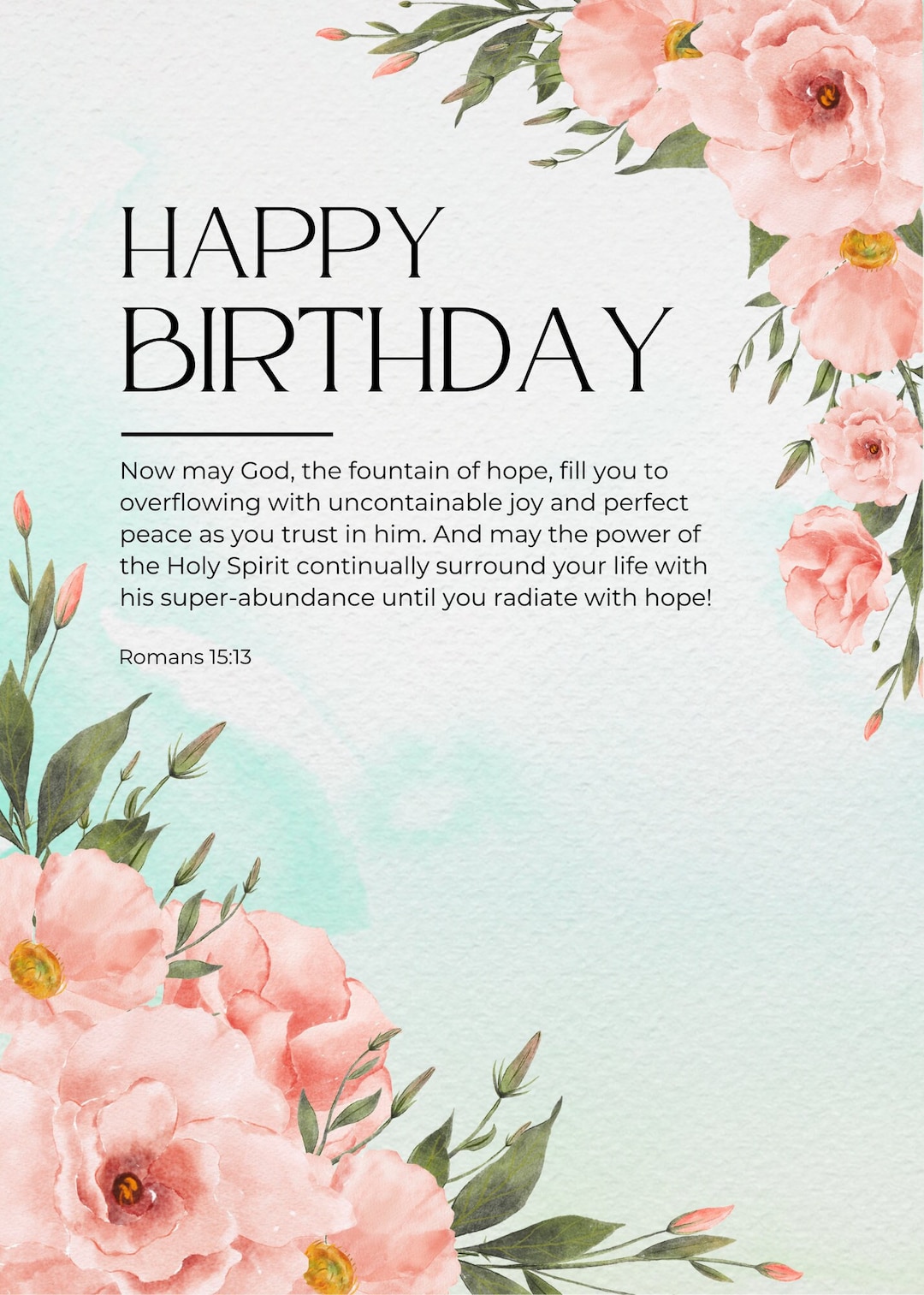 Bible Verse Birthday Wishes Card - Etsy