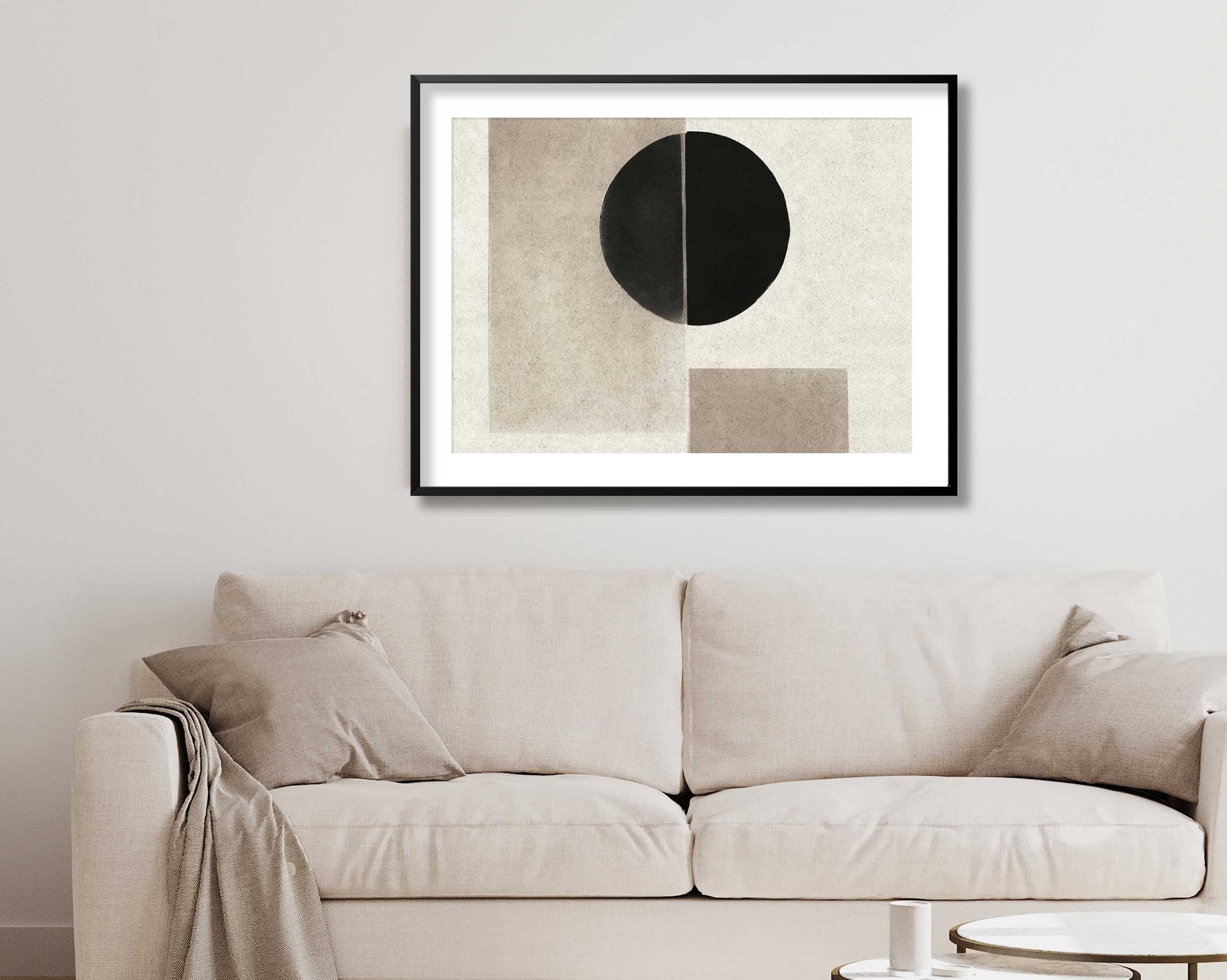 Modern Black and Tan Abstract Art Print, Neutral Abstract Art ...