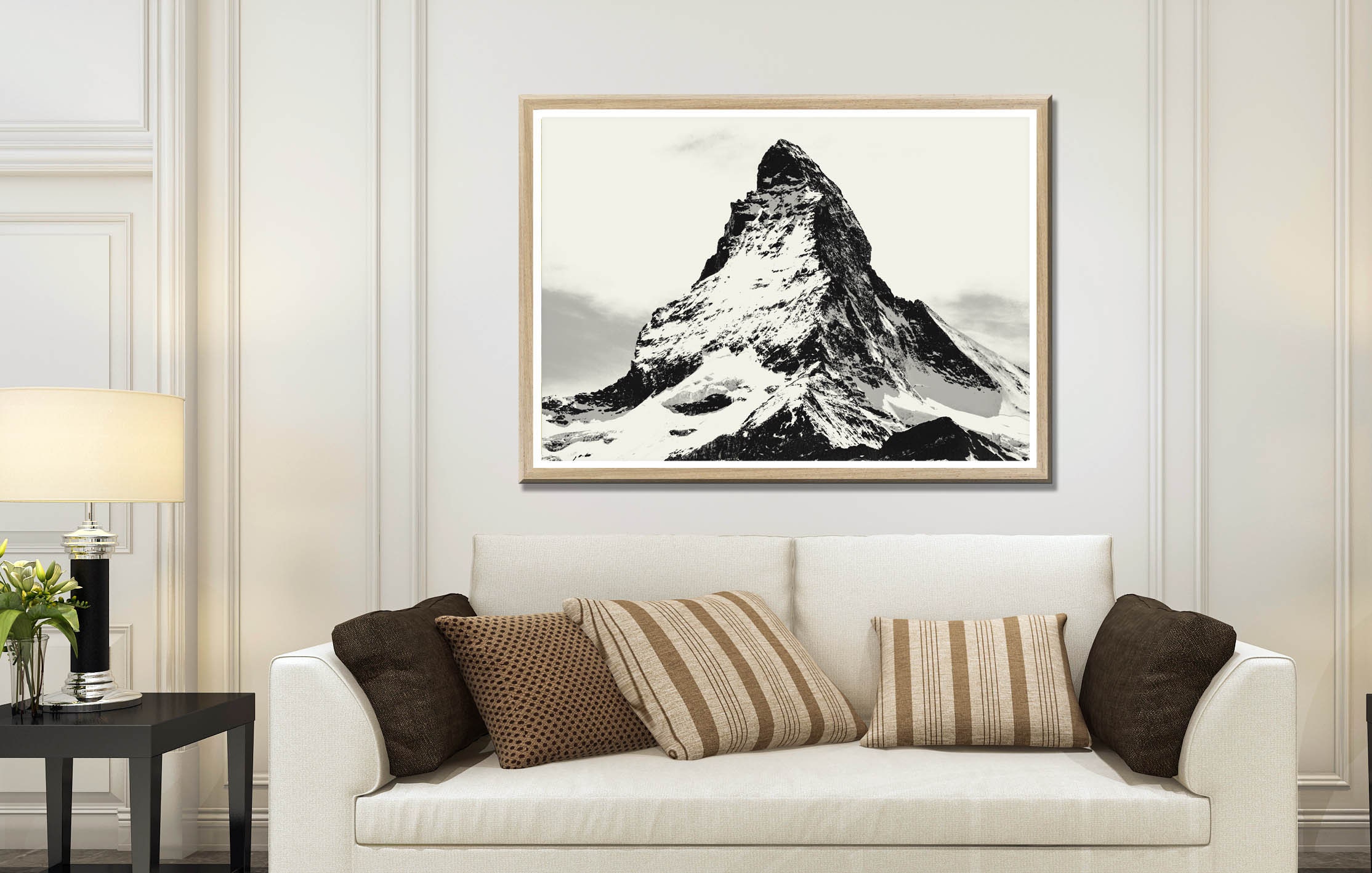 Black and White Mountain Print, Mountains Wall Art Mountains Digital ...