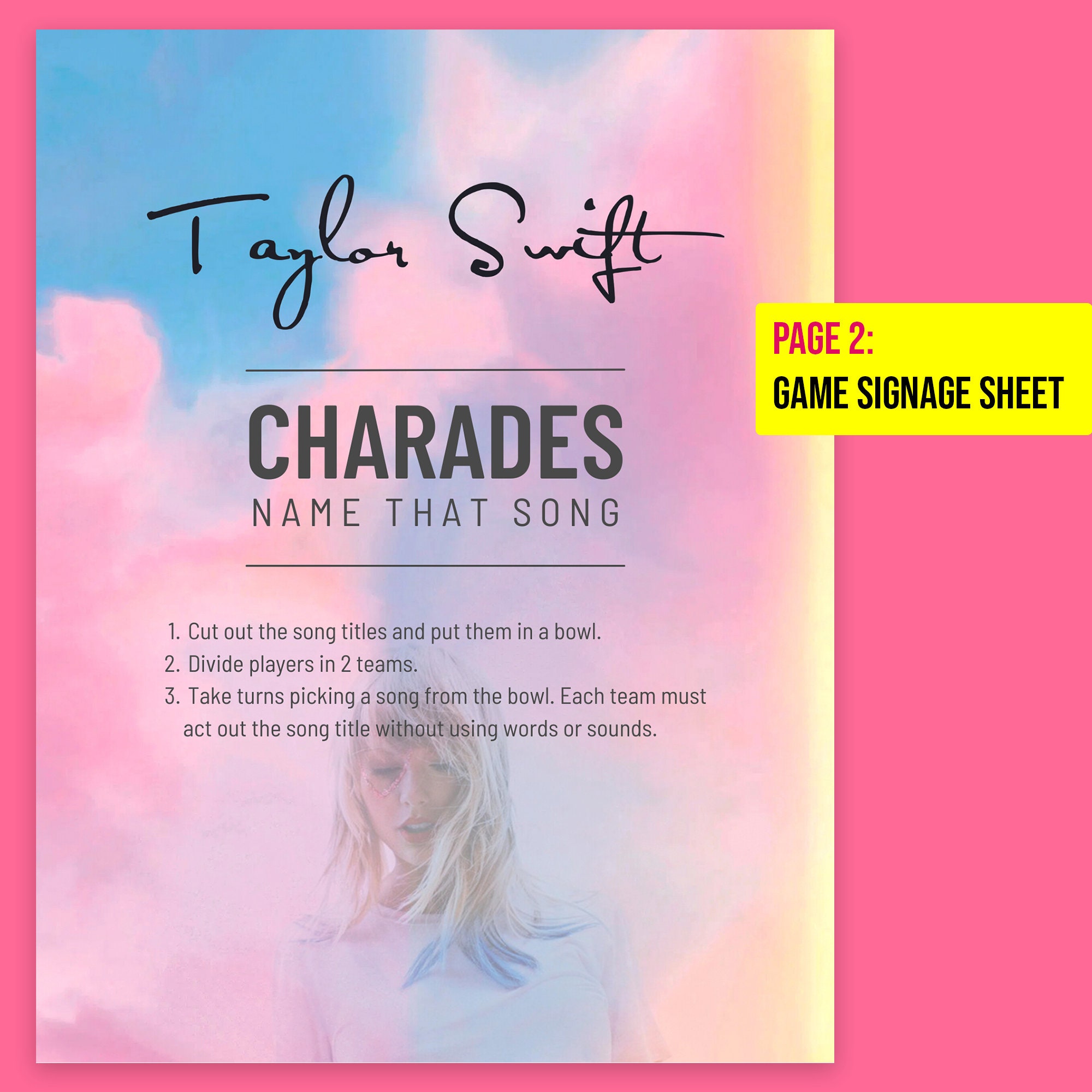 Bachelorette Game - Taylor Swift Charades - Taylor Swift Bachelorette ...