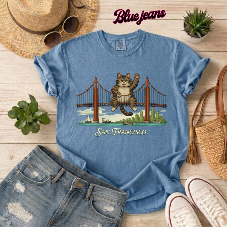 San Francisco Cat Shirt Golden Gate Bridge Tee, Funny Book Lover Cat T ...