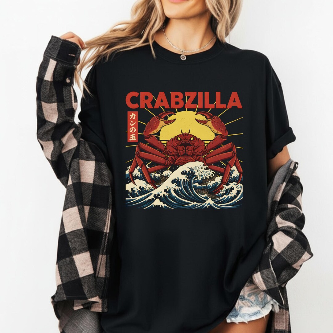 Crabzilla Crabs Shirt | Funny Vintage Crab Graphic Tee for Seafood ...