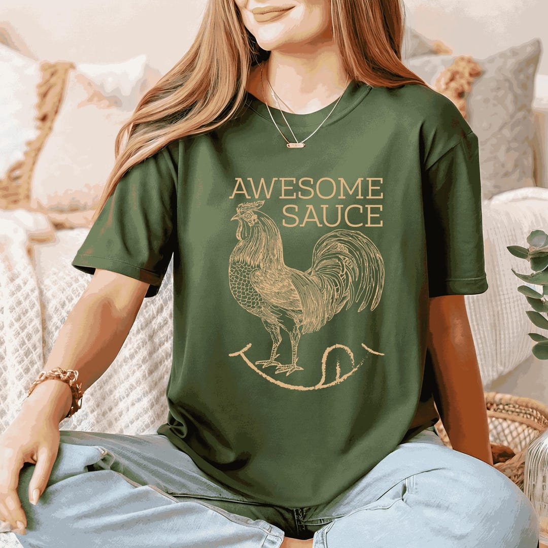 Awesome Sauce Chicken T-shirt | Funny Rooster Shirt | Sriracha Hot ...