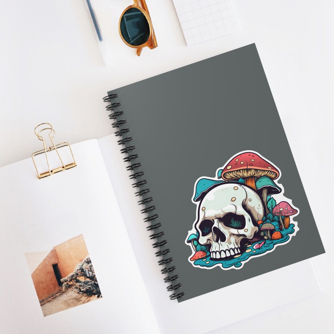 Spiral Journal Skull and Mushroom Journal - Mystical and Psychedelic ...