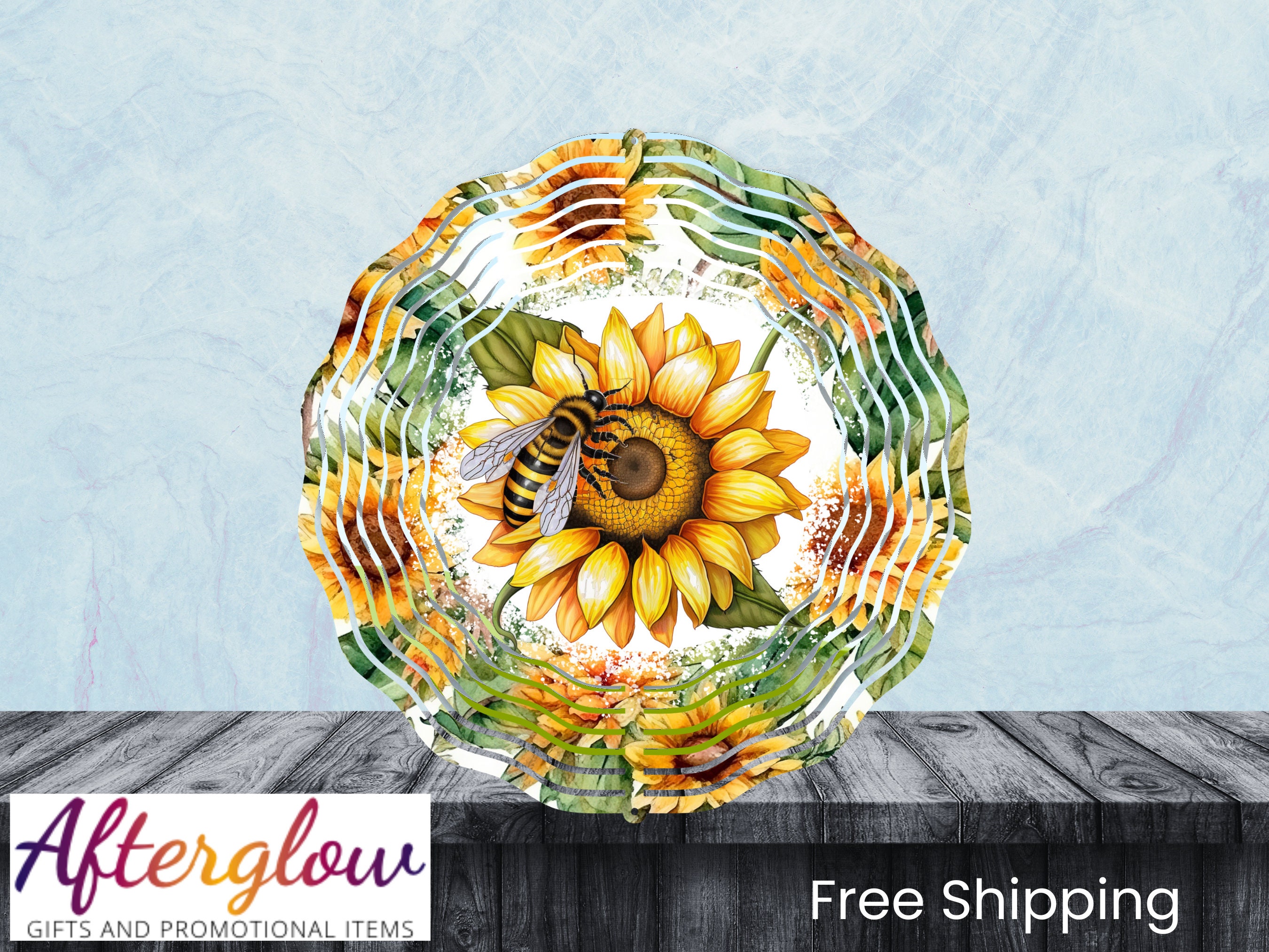 Honey Bee Wind Spinner / Hanging Honey Bee Wind Spinner / Yard Art ...