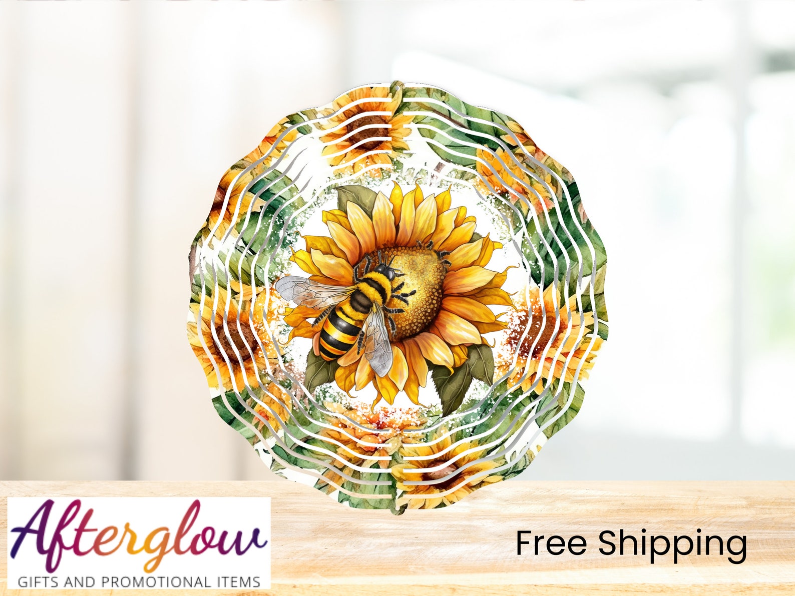 Honey Bee Wind Spinner / Hanging Honey Bee Wind Spinner / Yard Art ...