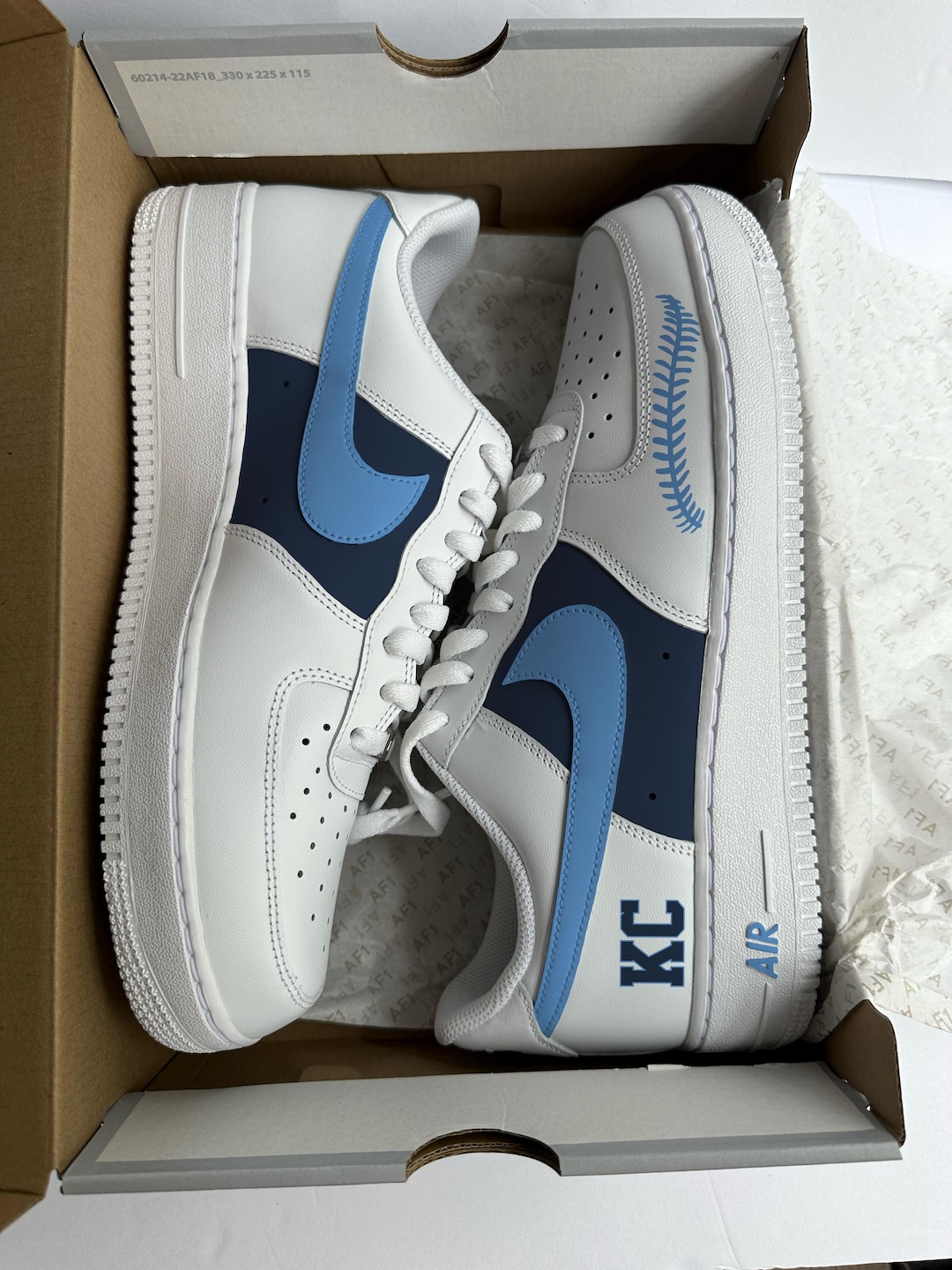 Kansas City Royals Inspired Air Force 1 Custom Blue to Match Kansas ...