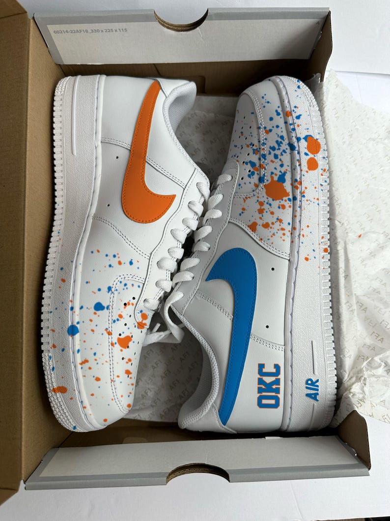 OKC Custom Air Force 1 Orange and Blue - Etsy