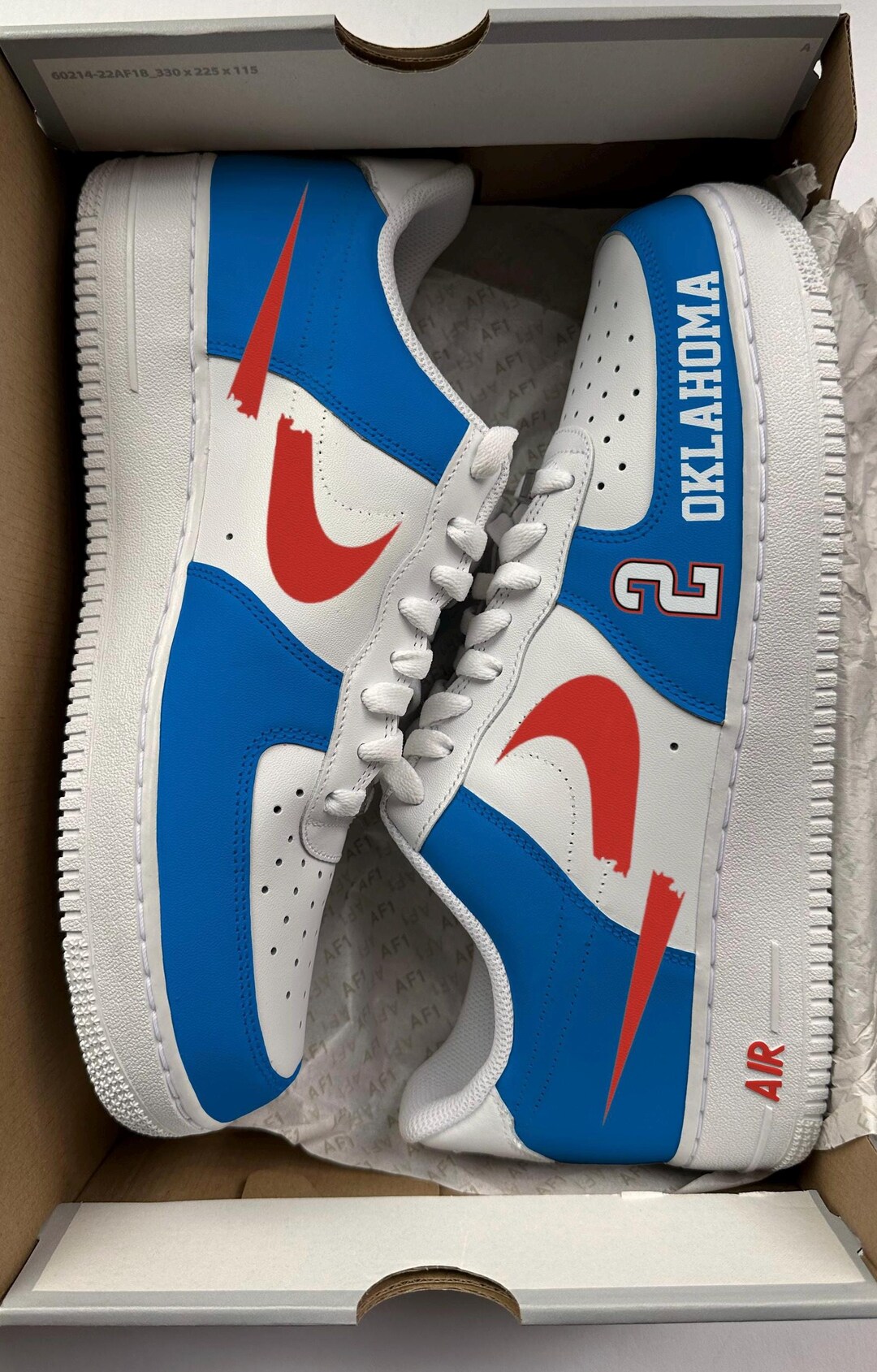OKC Thunder Inspired Air Force 1 Custom Orange and Blue to Match OKC ...