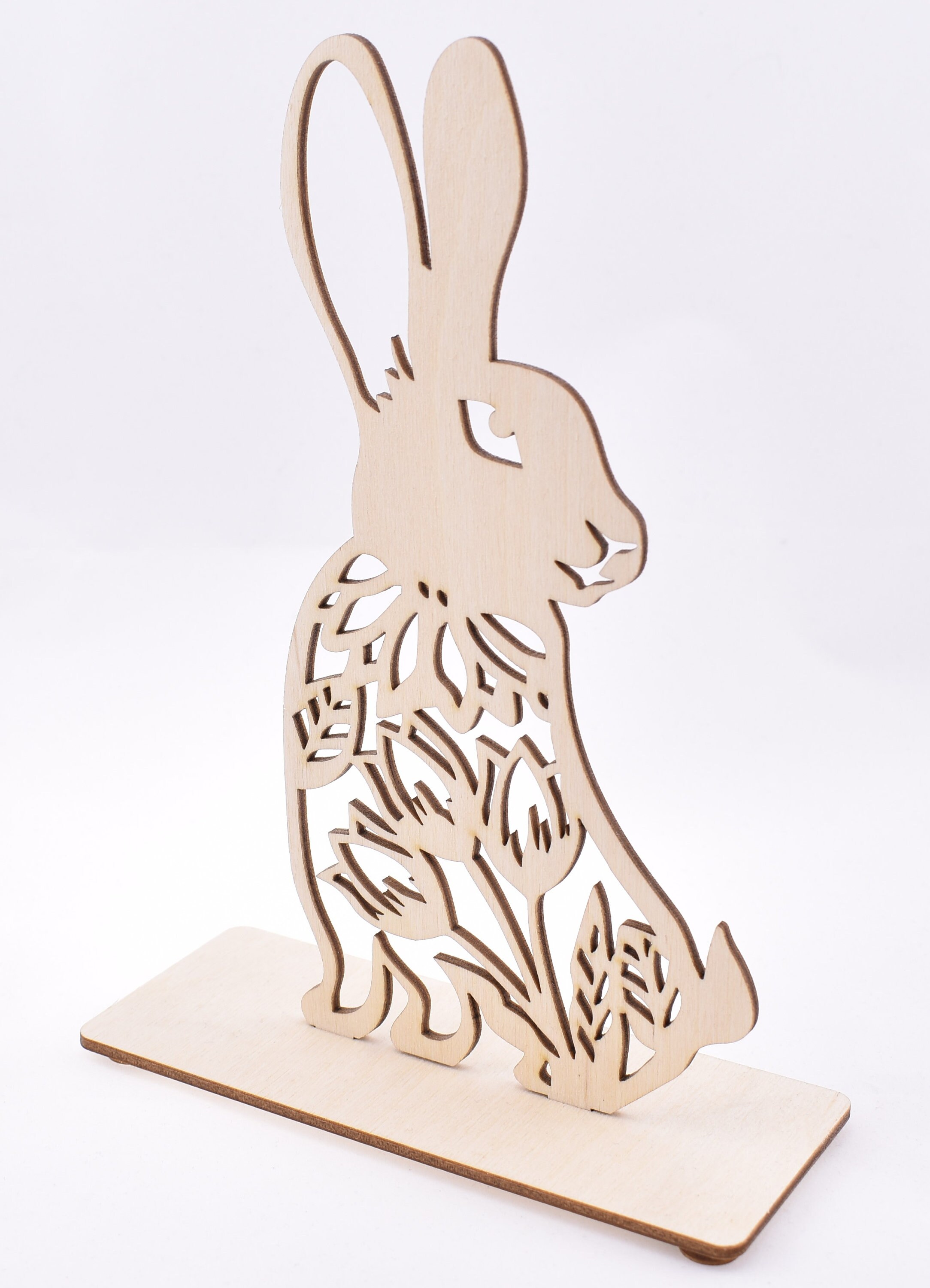 Laser Cut Easter Rabbit. Easter Bunny on the Tray. Plywood. DXF, SVG ...