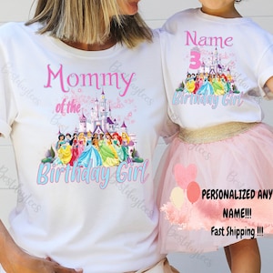 Disney Princess Birthday Shirt, Girl Birthday Shirt, Birthday Party Shirt, Family Birthday Shirt ...