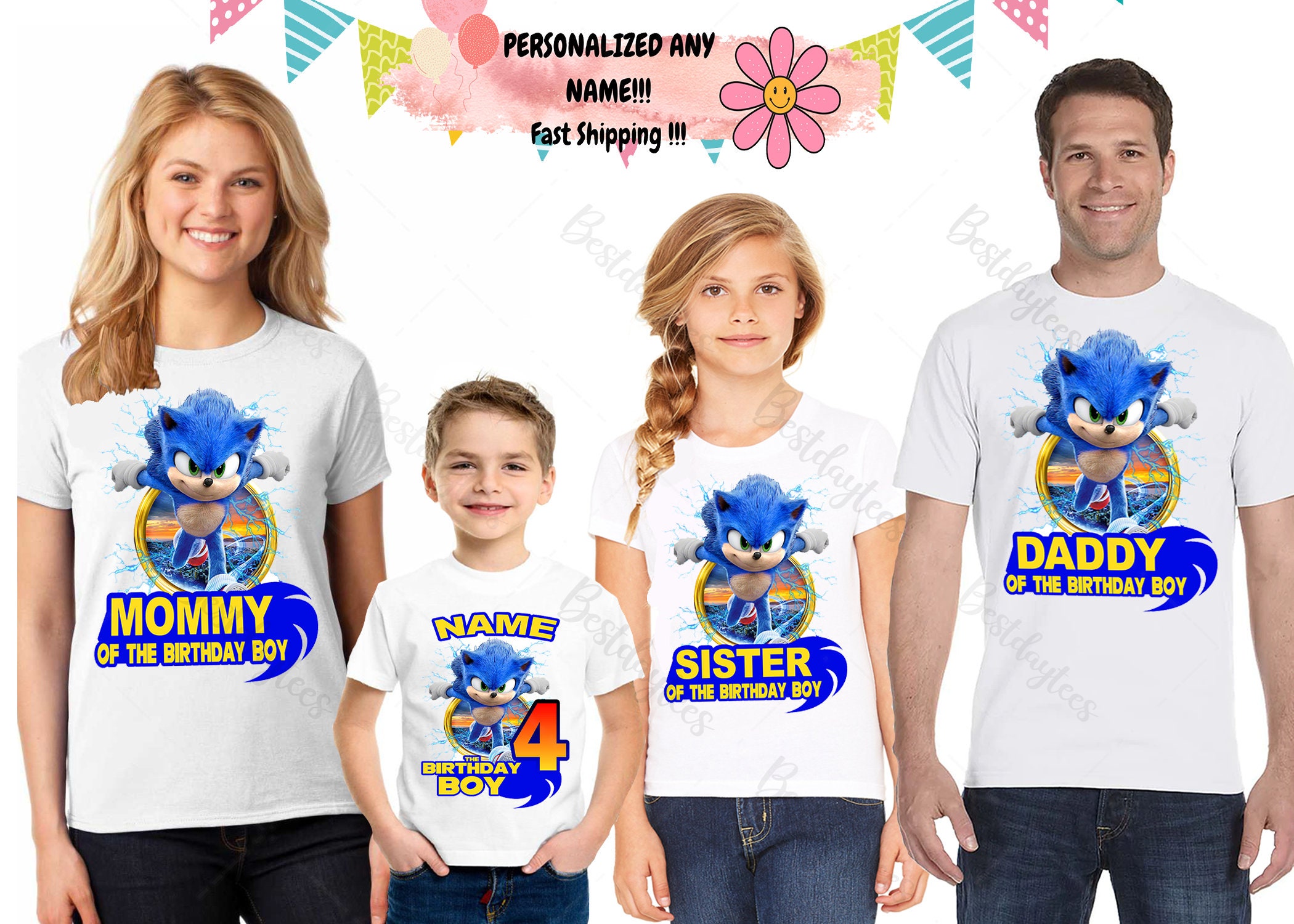Sonic Birthday Shirt Custom Sonic Shirt Personalized Sonic - Etsy
