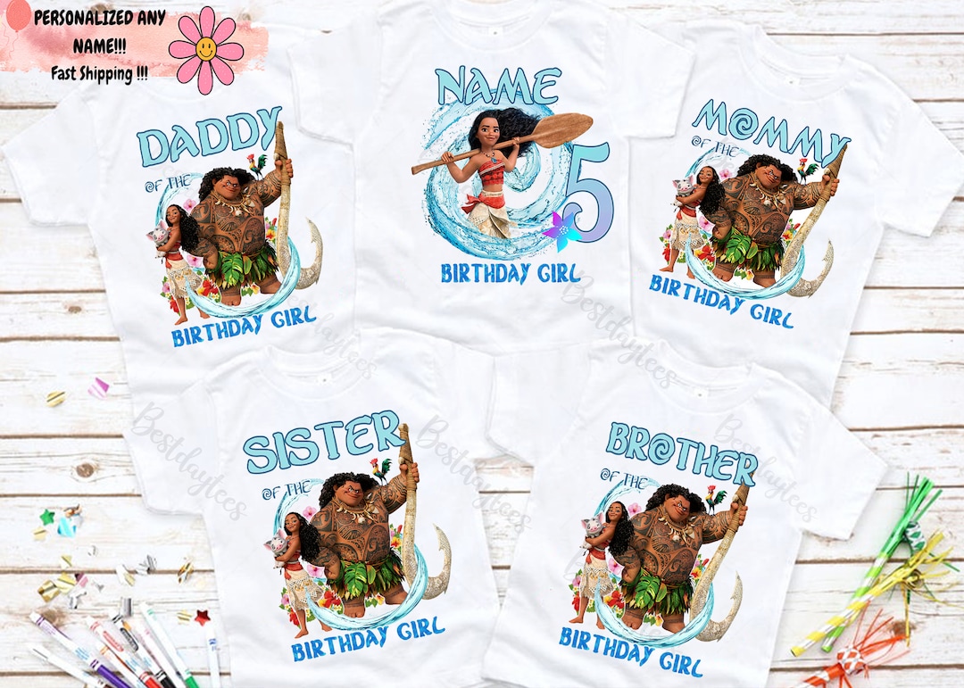 Moana Birthday Shirt: Family Matching T-shirts - Etsy
