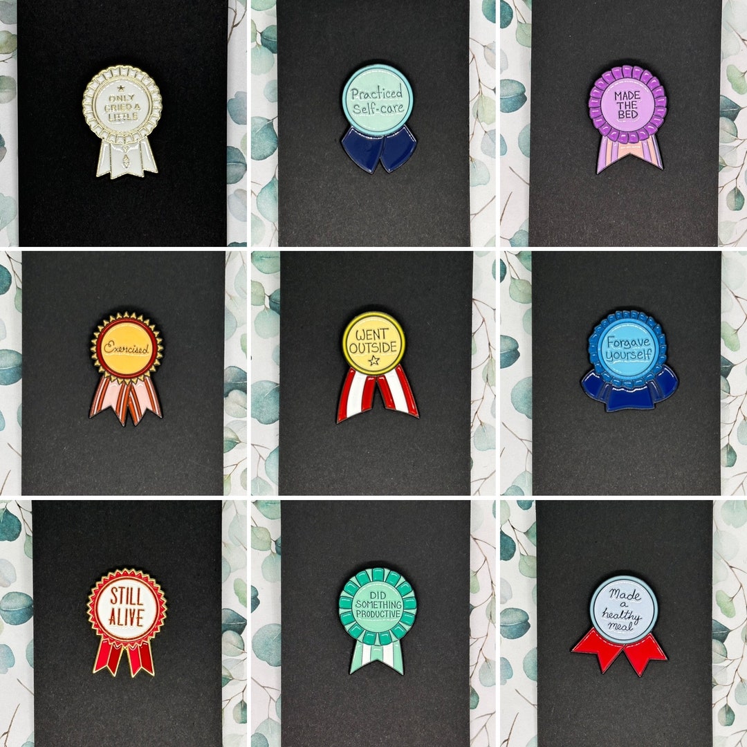 Novelty Funny Ribbon Medal Enamel Pins - Etsy