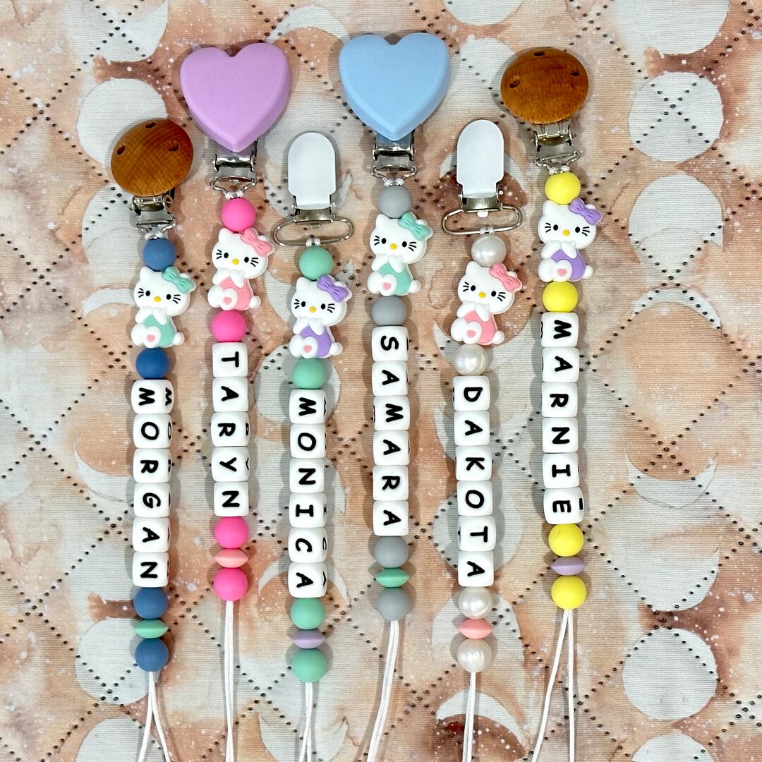 Hello Kitty Personalised Dummy Clip, Dummy Chain, Pacifier Clip ...