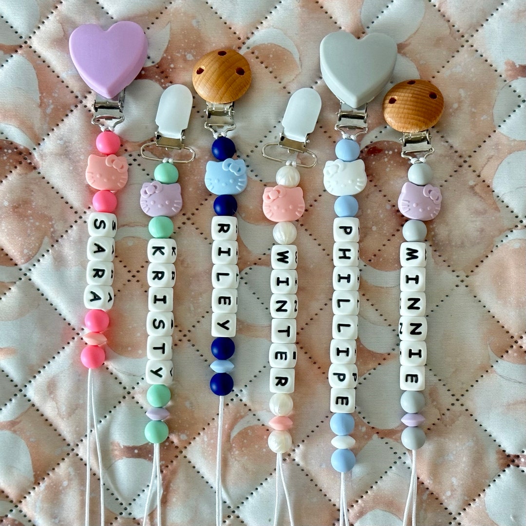 Hello Kitty Personalised Dummy Clip, Dummy Chain, Pacifier Clip ...