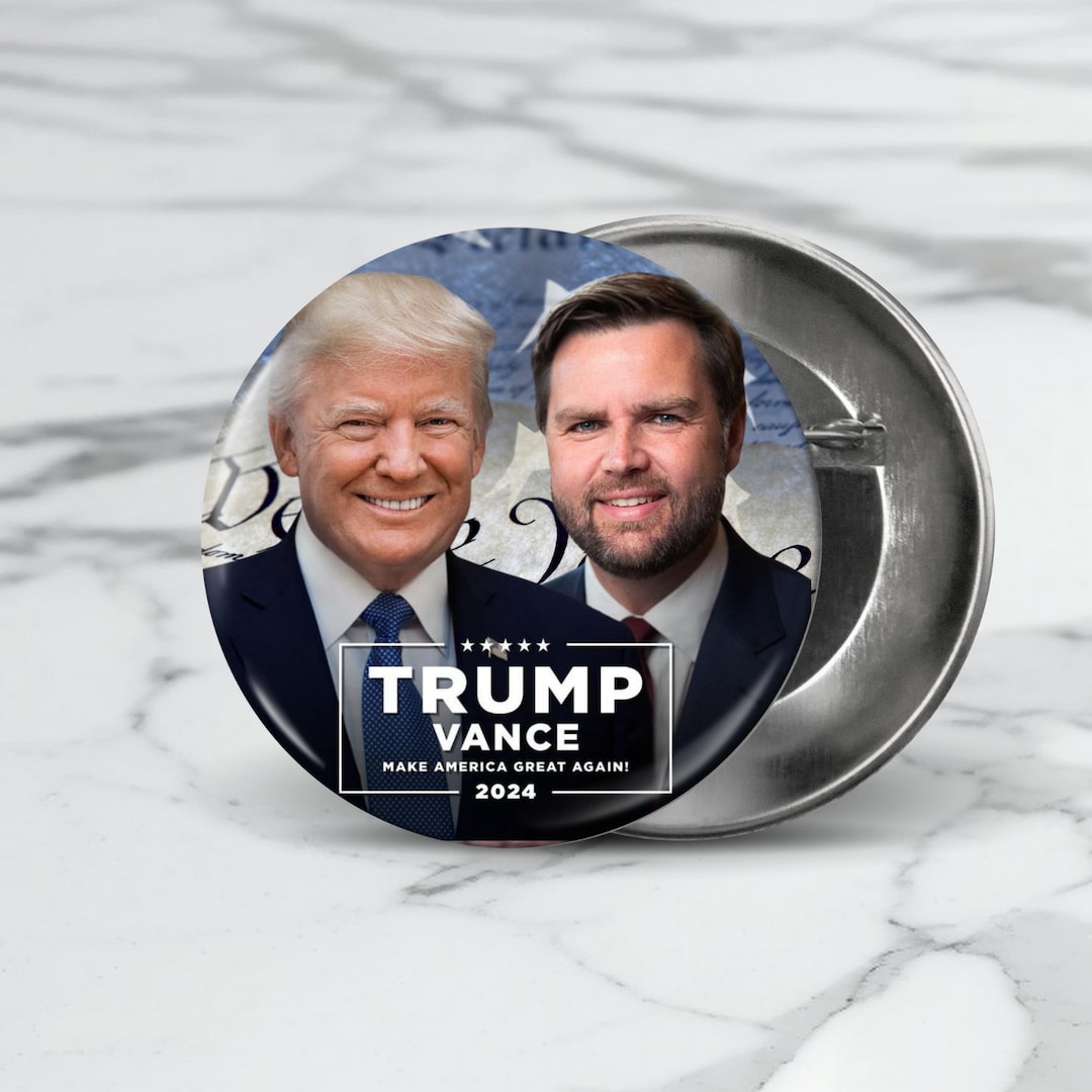Trump Vance 2024 MAGA Button, Political Button, Trump for President ...