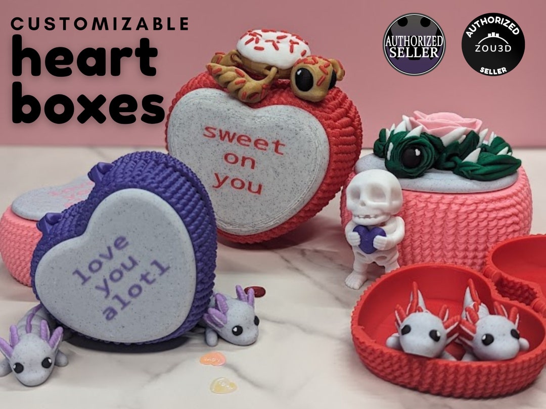 Customizable Heart Boxes With Creature - Etsy