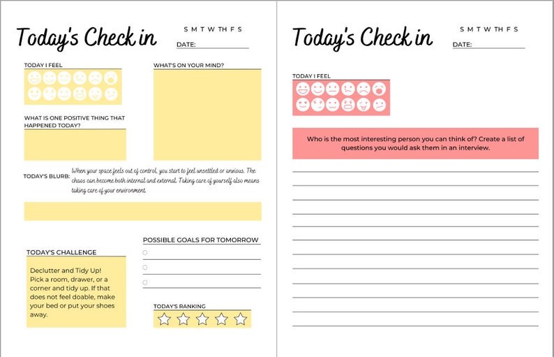 30 Day Mental Health Check in Journal - Etsy