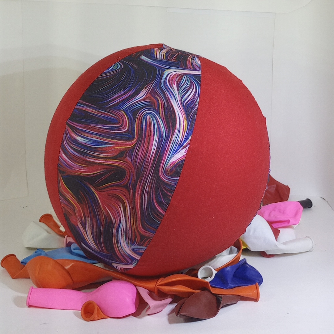 Black With Red Swirly Design Balloon Cover Toy - Etsy