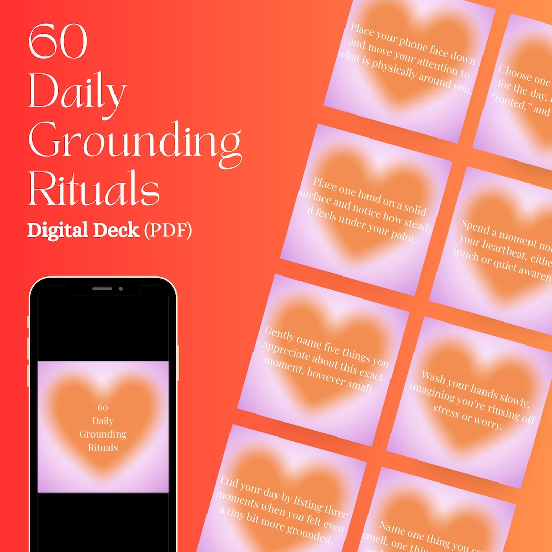 60 Daily Grounding Rituals Printable. Mindfulness Routine Cards. Calm ...