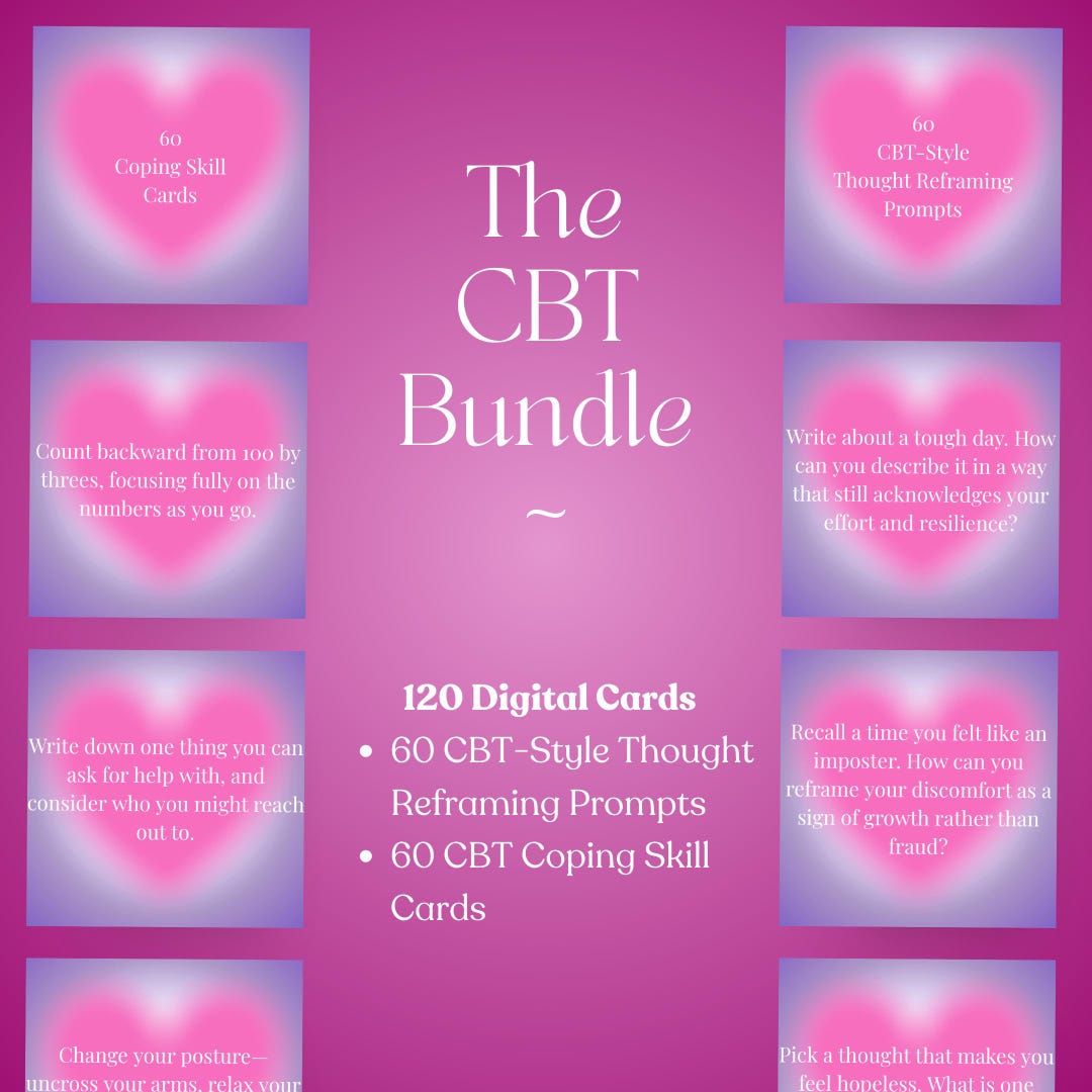 CBT Bundle PDF | Thought Reframing Prompts + Coping Skills Cards ...