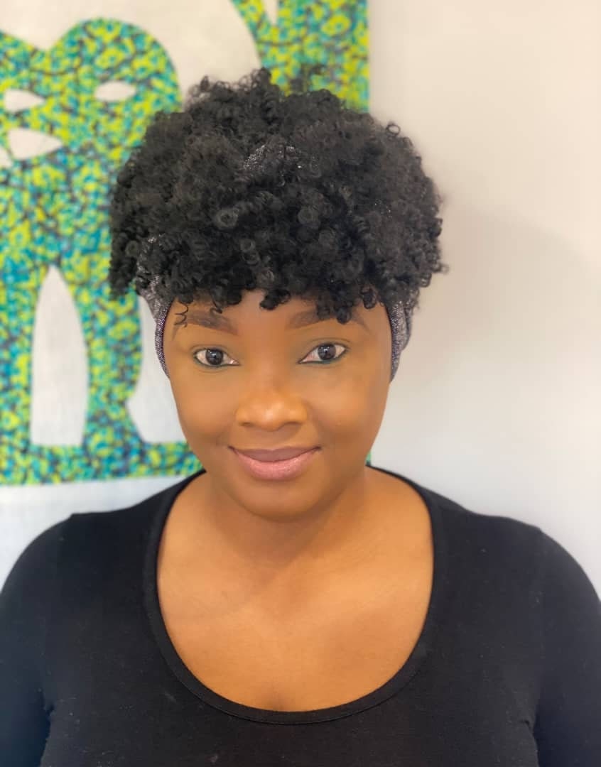 Short Synthetic Afro Curly Headband Adjustable Strings Wigs Afro Fluffy ...