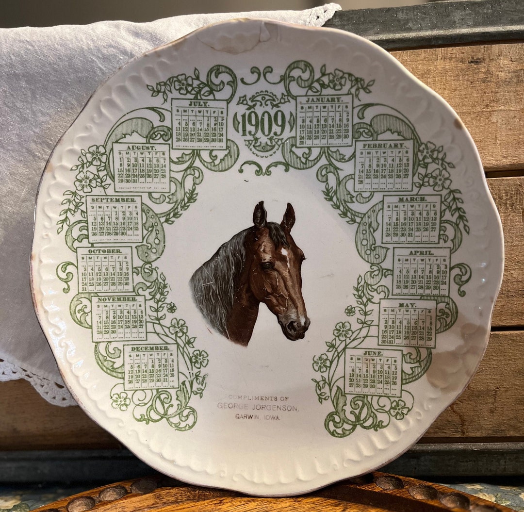 Rare Vintage 1909 Advertising Calendar Plate - Etsy