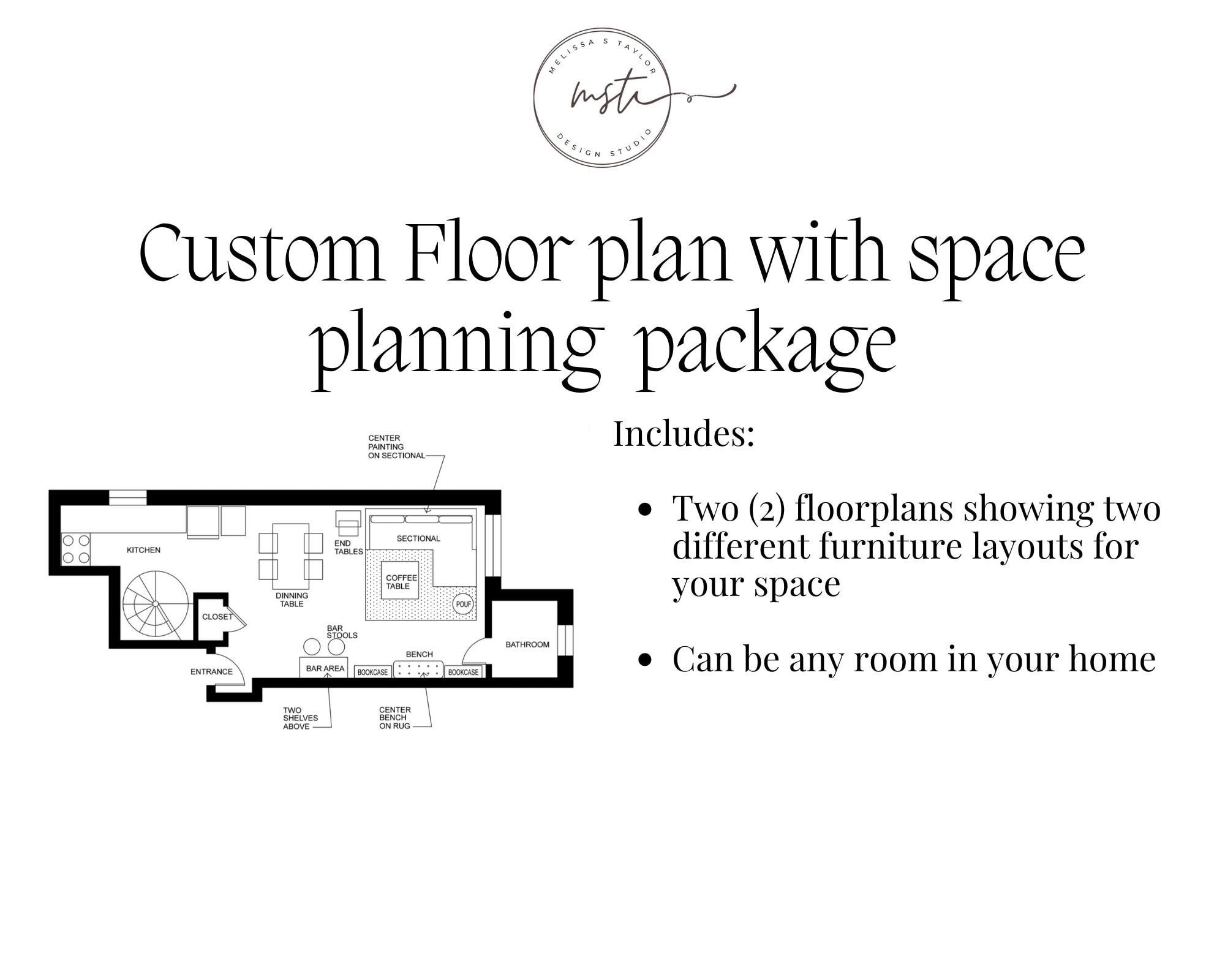 Custom Floorplan With 2 Layouts, Interior Design Service, E-design ...