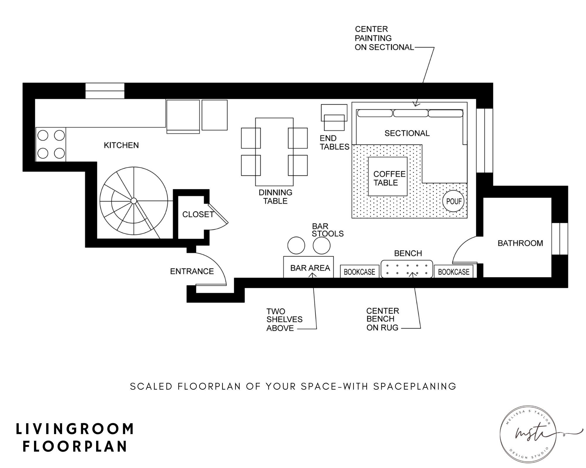 Custom Floorplan With 2 Layouts, Interior Design Service, E-design ...
