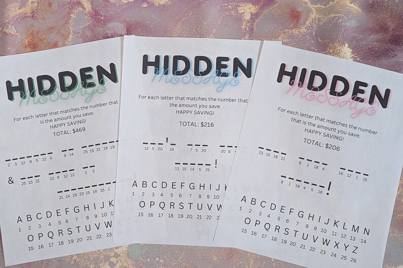 Hidden Message Savings Challenge - Etsy