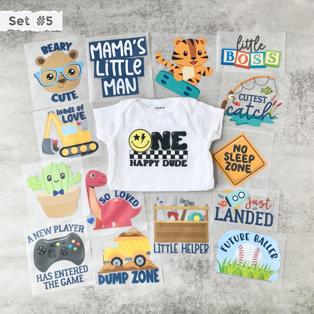 Boy Baby Shower Iron-ons 15 Baby Boy Baby Shower Iron-on Transfers Baby ...