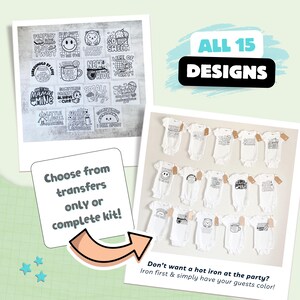 Color Your Own Baby Shower Iron-ons 15 Gender Neutral Baby Shower Iron ...