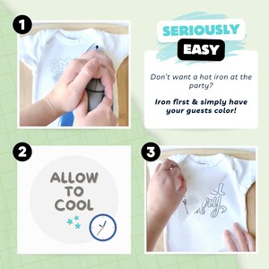 Color Your Own Baby Shower Iron-ons 15 Gender Neutral Baby Shower Iron ...
