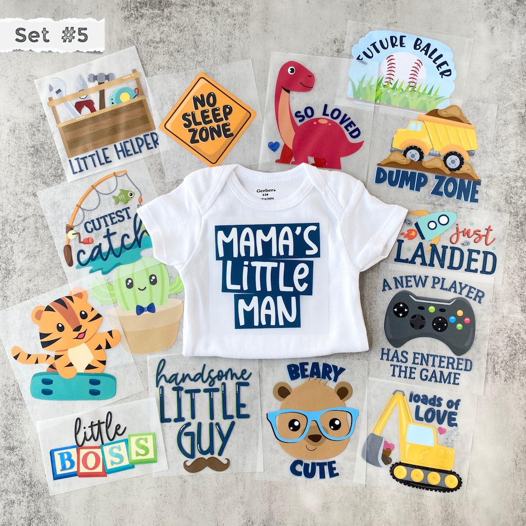 Boy Baby Shower Iron-ons 15 Baby Boy Baby Shower Iron-on Transfers Baby ...