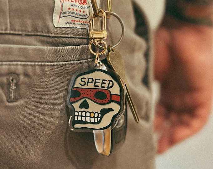 Speed Skull Keychain - Tattoo Flash - Acrylic Keychain - American ...
